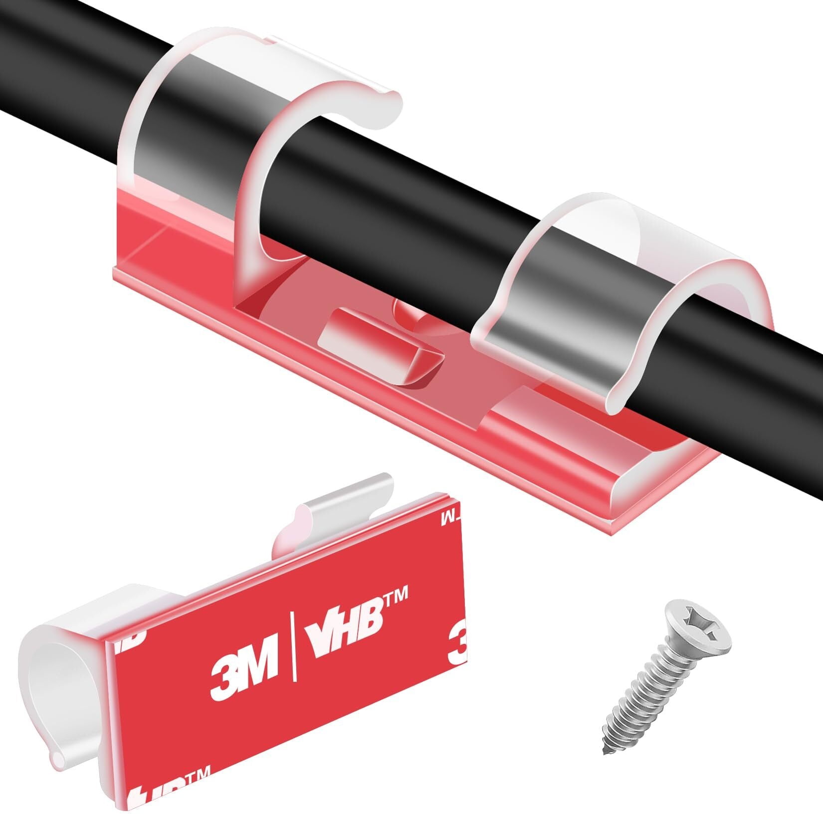 50pcs Medium Self Adhesive Cable Clips Clear,Wire Clips Cable ...