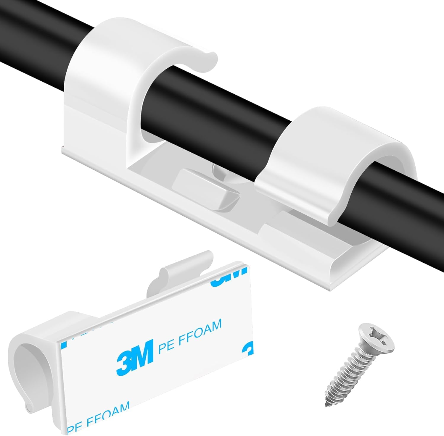 50pcs Medium Self Adhesive Cable Clips Black,Wire Clips Cable ...