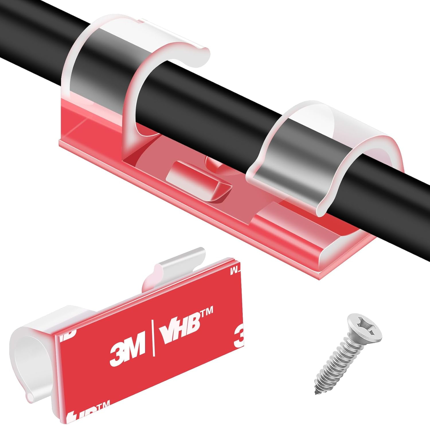 50pcs Medium Self Adhesive Cable Clips Black,Wire Clips Cable ...