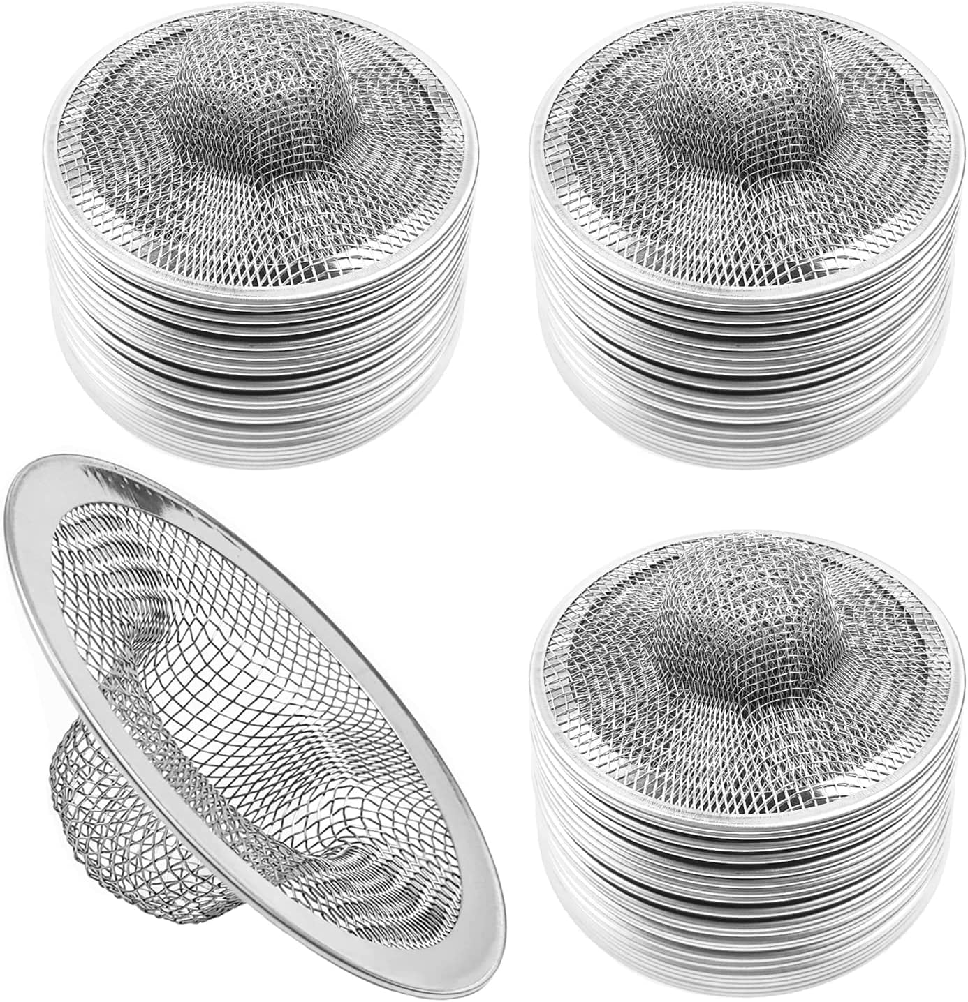 50pcs Mesh Sink Strainer, 2.75" Top/1" Stainless Steel Slop Basket ...