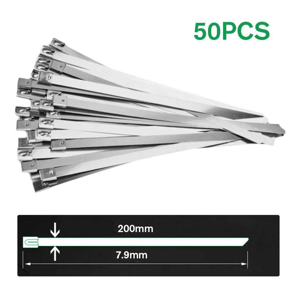 50pcs Metal Corrosion Cable Ties 304 Steel Multi-Purpose Cable Ties for ...