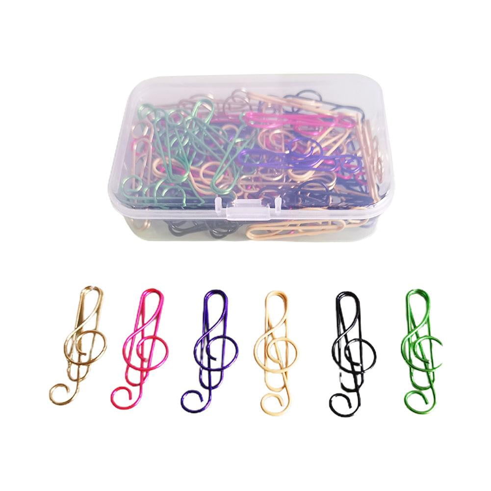 50pcs Metal Music Note Shaped Paper -Clips Bookmark Binder Office ...