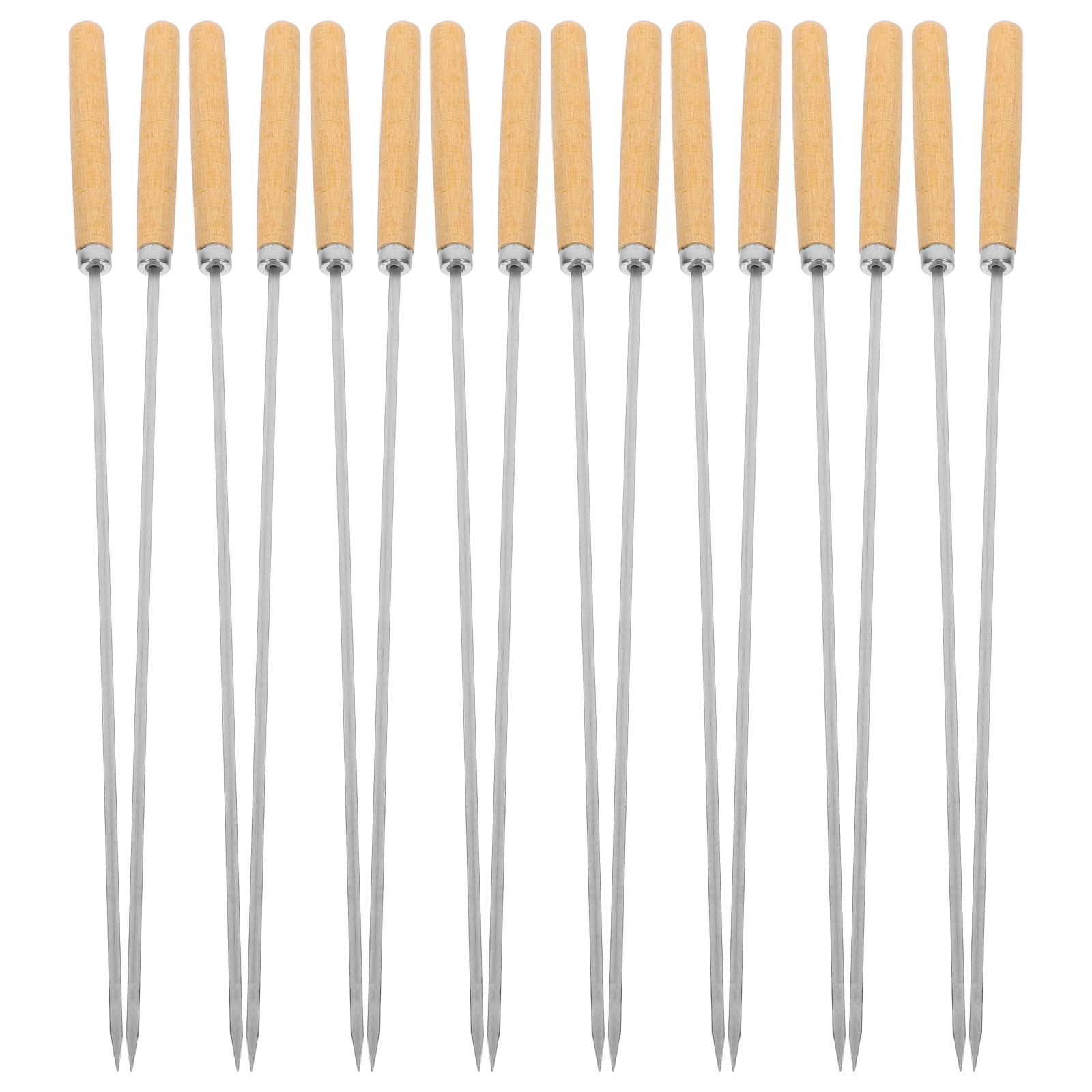 50pcs Metal Skewers For Grillings Long Stainless Steel BBQ Skewers With ...