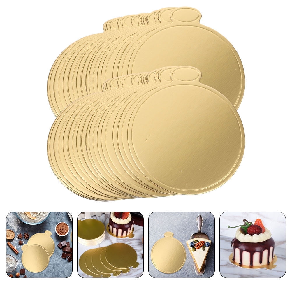 50pcs Mini Cake Boards, 3.5'' Mini Round Cardboard, Mousse Cupcake Base ...