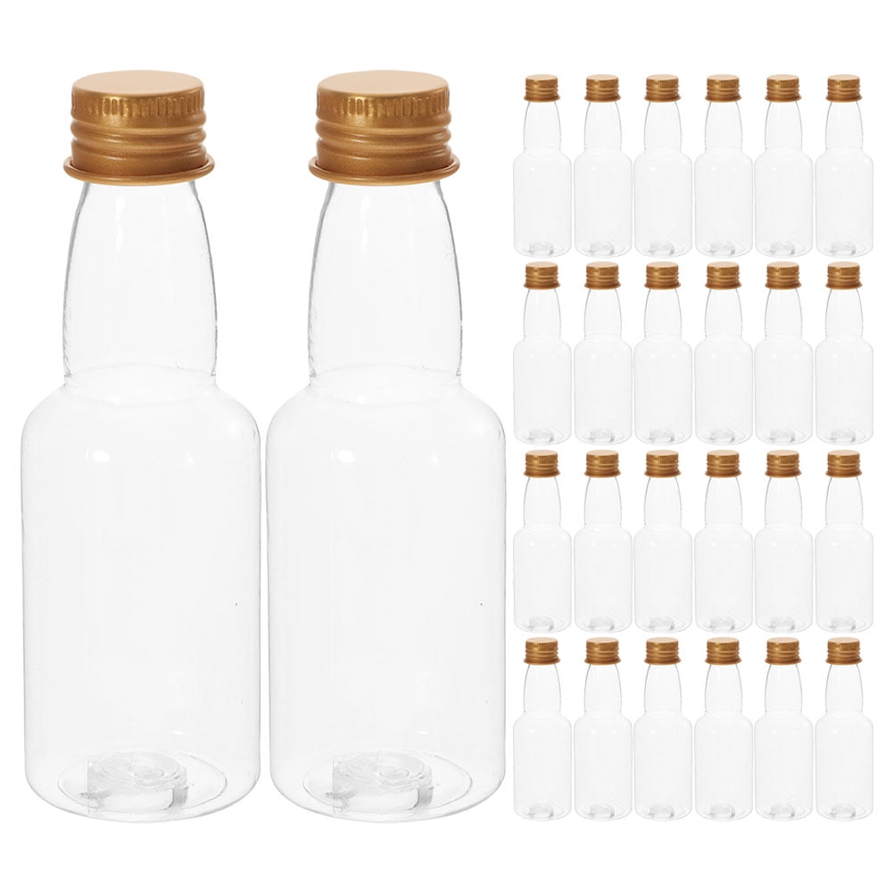 50pcs Mini Liquor Bottles Plastic Small Juice Bottles Empty Mini ...
