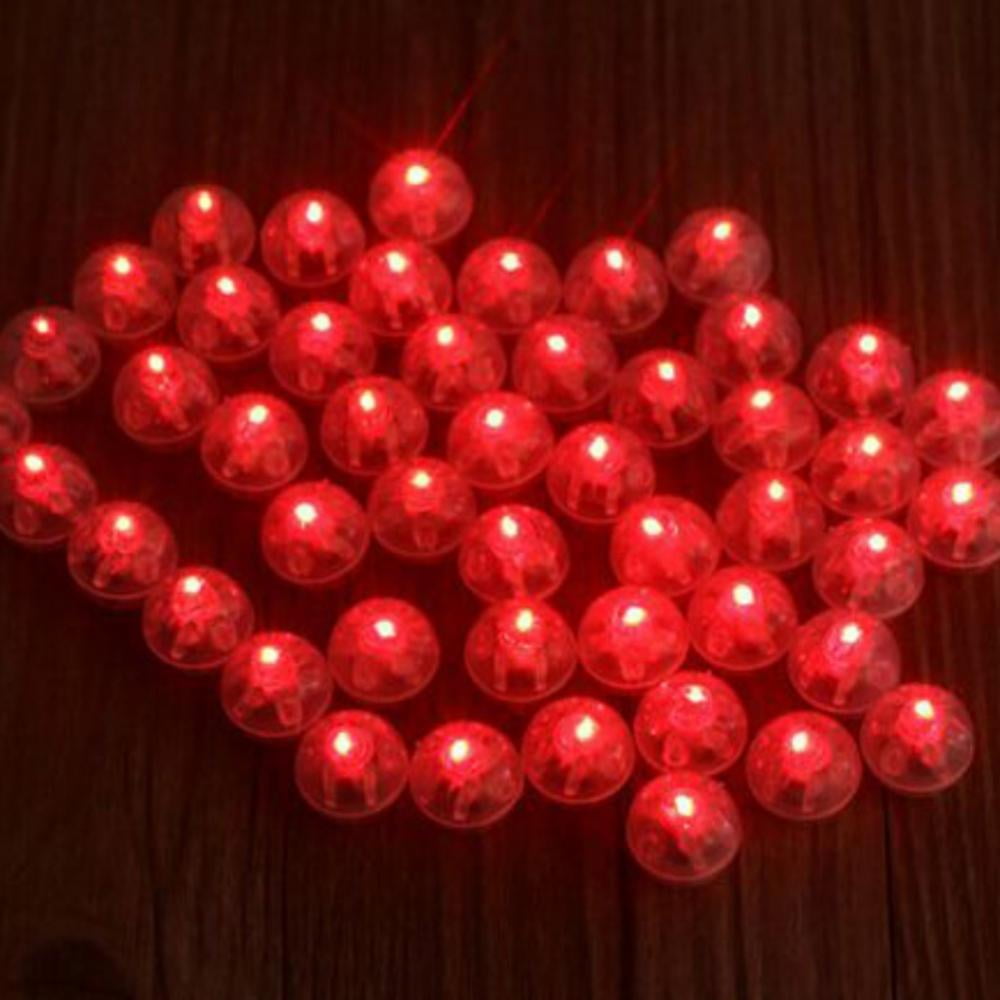 50pcs Mini Round Flash LED Ball Lamp Balloon Light,Long Standby Time ...