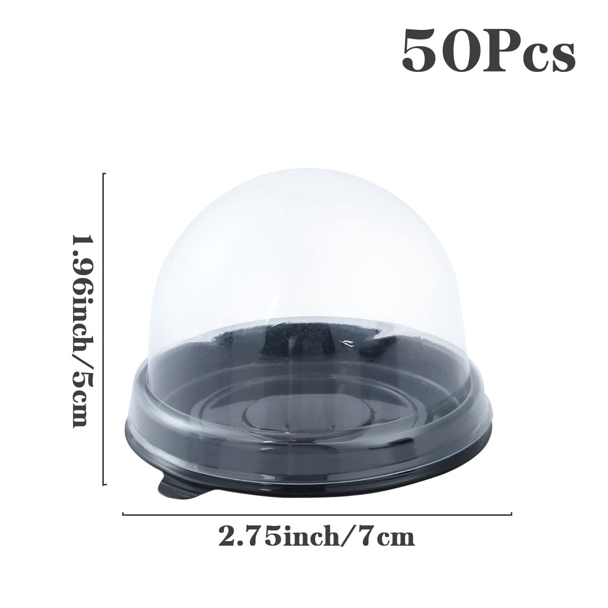 50pcs Mini Transparent Cake Box Container Transparent Cupcake Dome ...