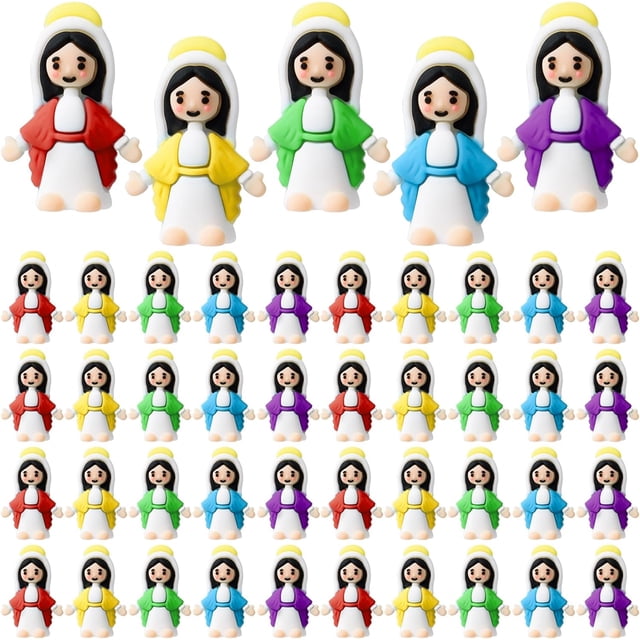 50pcs Mini Virgin Mary Figurines Multicolored Little Virgin Mary Doll ...