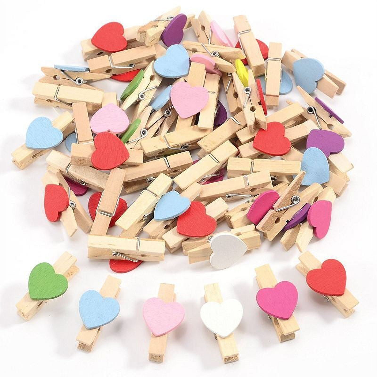 50pcs Mixed Colours Mini Wooden Peg Photo Paper Peg Craft Clips,50 mini ...