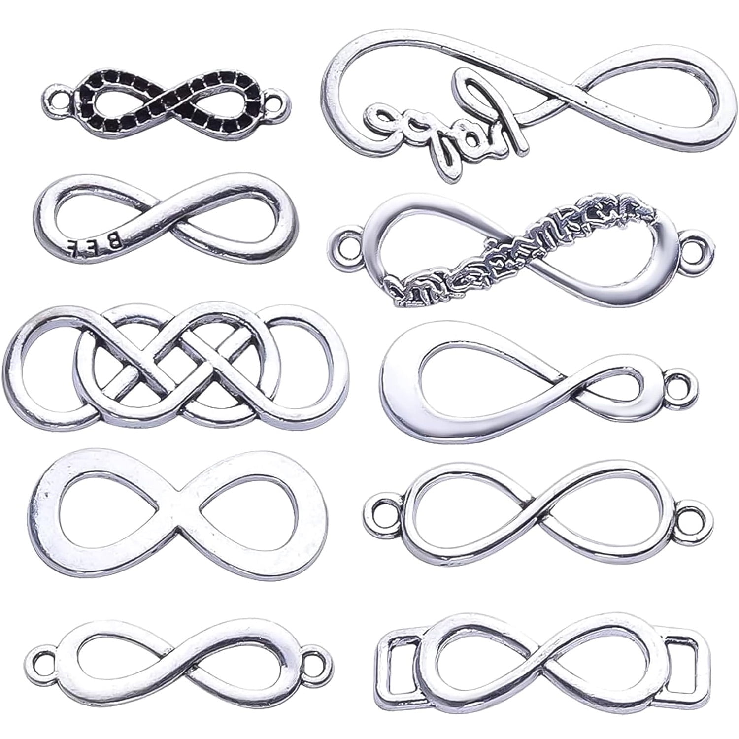 50pcs Mixed Infinity Symbol Charms Pendants for Crafting, Jewelry ...
