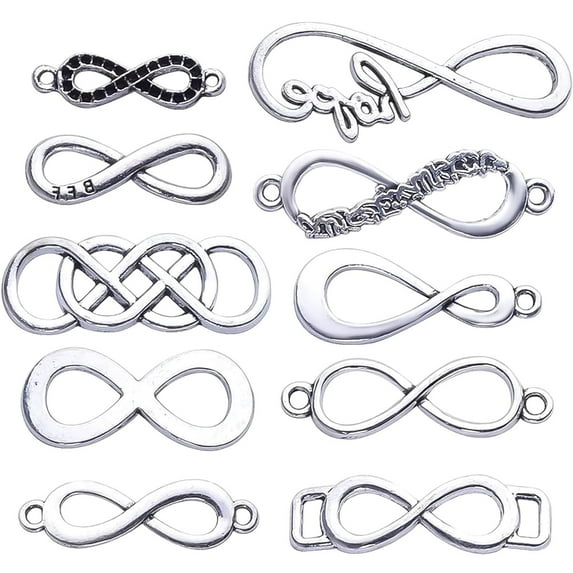 50pcs Mixed Infinity Symbol Charms Pendants for Crafting, Jewelry ...