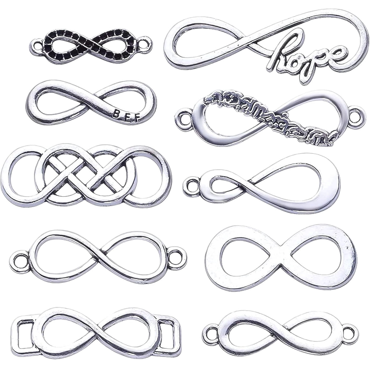 50pcs Mixed Infinity Symbol for Crafting, Jewelry Findings Making ...