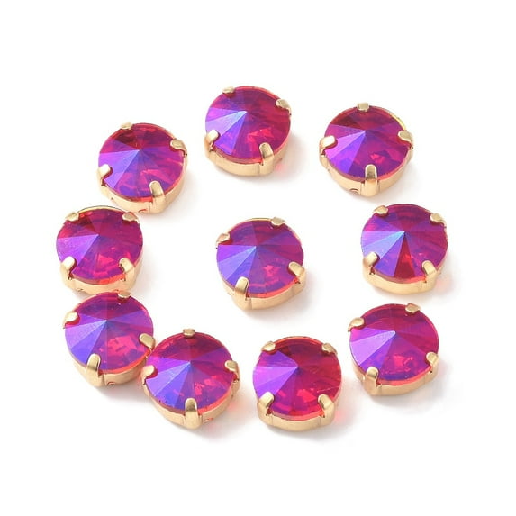 50pcs Moonlight Effect Flat Round Sew on Rhinestone Multi-strand Links ...