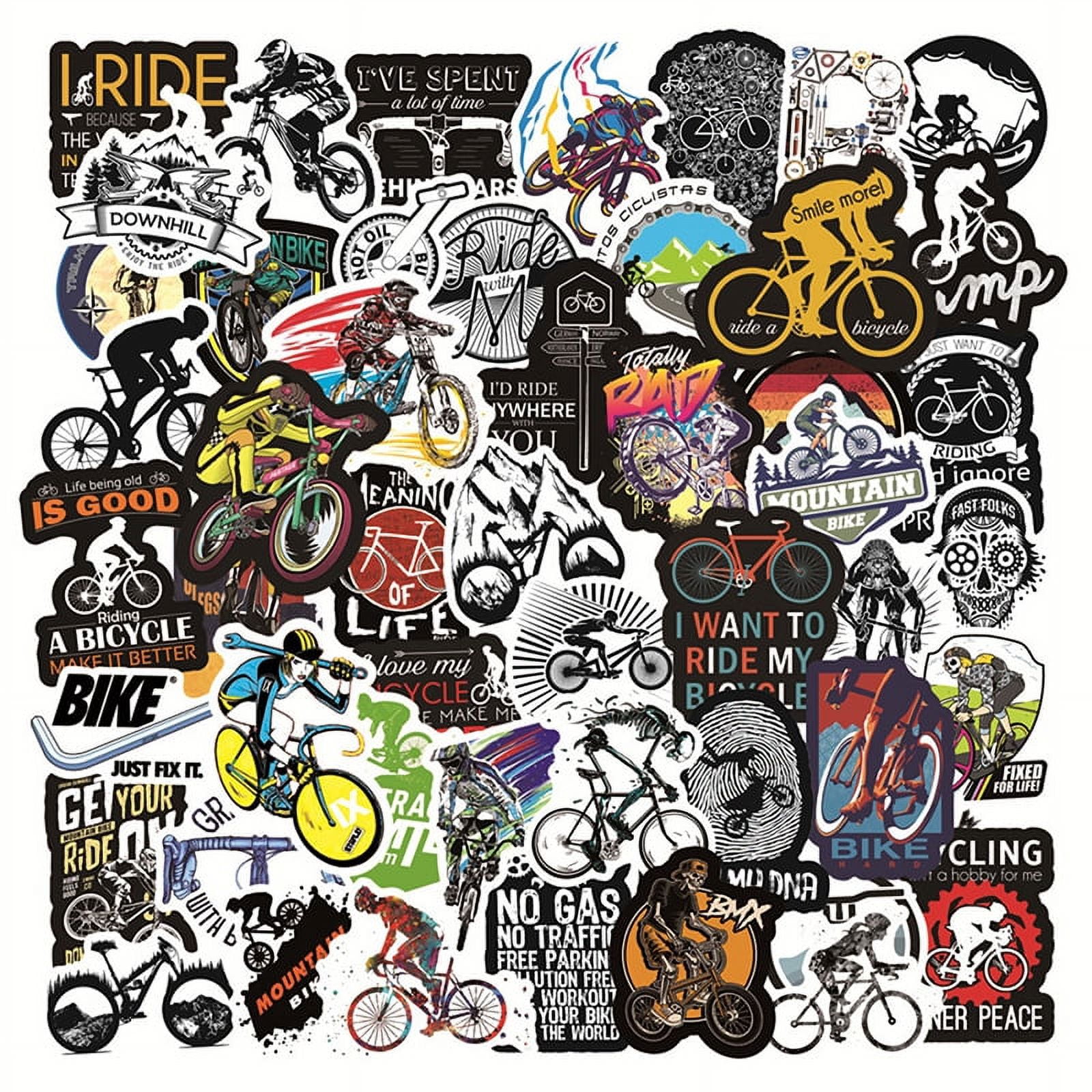 50pcs Mountain Bike Stickers Waterproof DIY Skateboard Laptop ...
