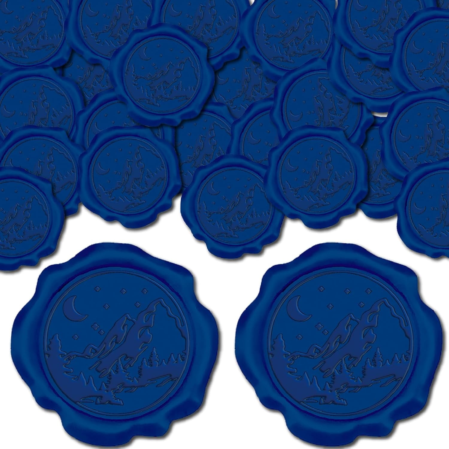 50pcs Mountain Wax Seal Stickers Dark Blue Decoration Stickers Star ...