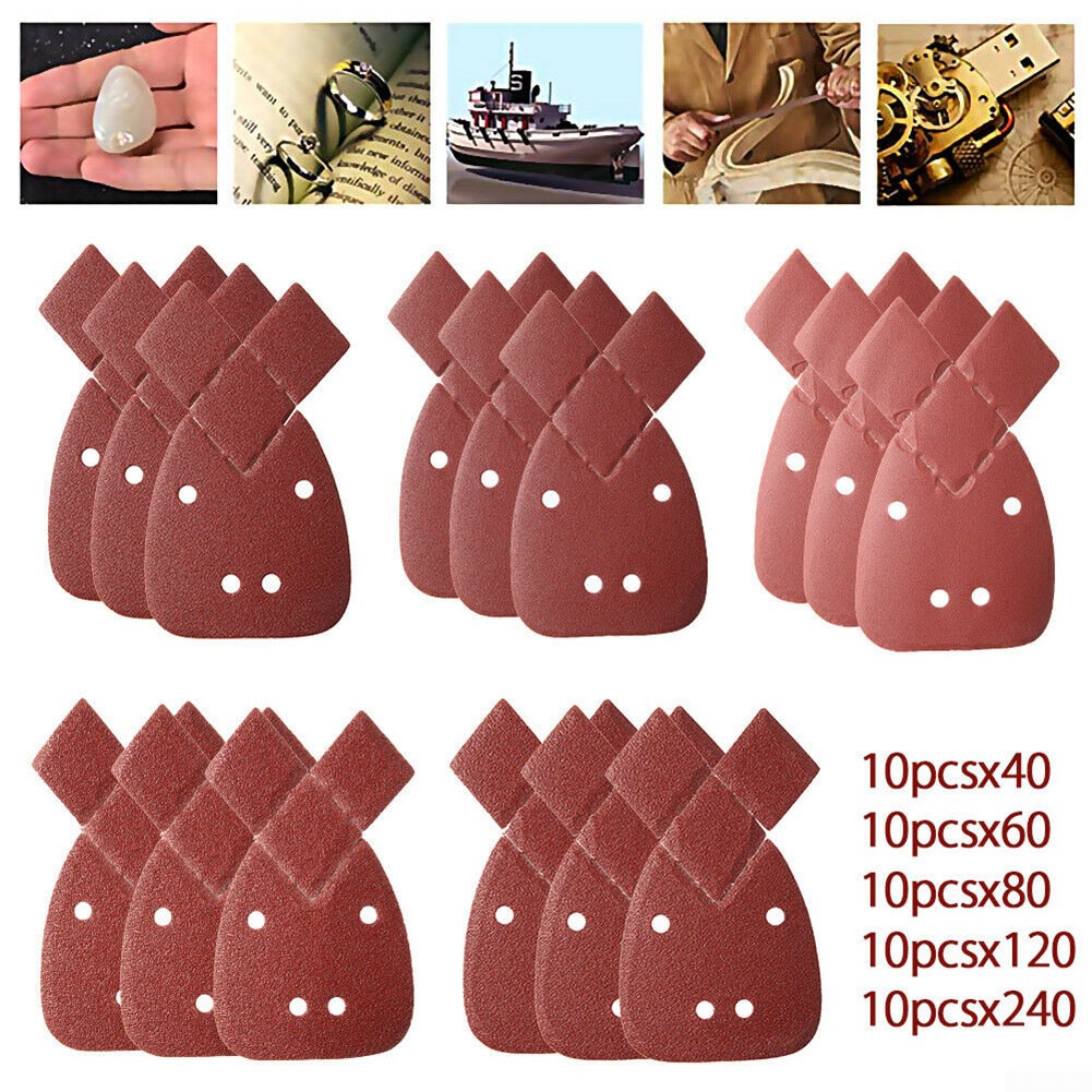50pcs Mouse Sanding Sheets Orbital Sandpaper For Black Decker Palm 40 ...