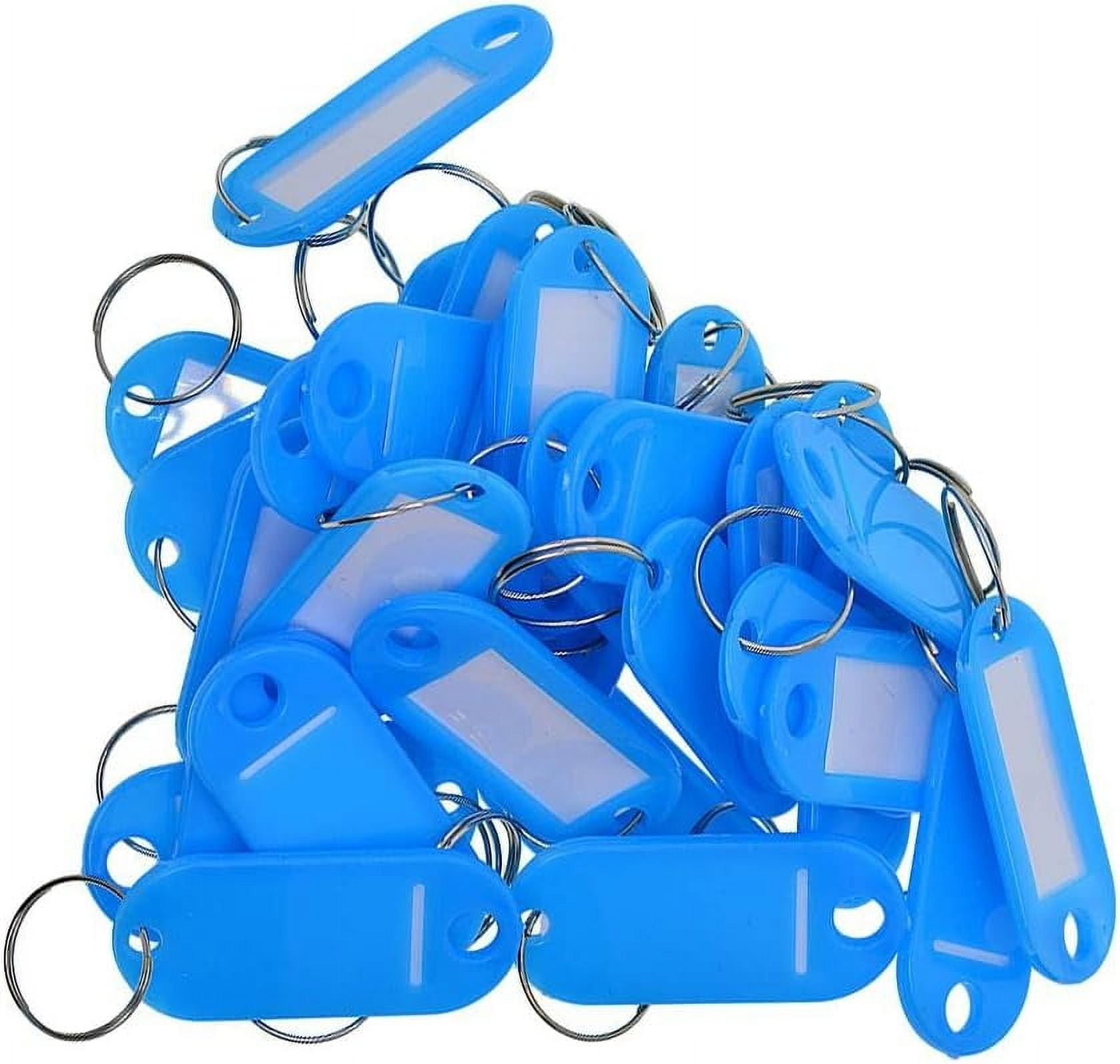 50pcs Multi-Colors Plastic Key Tags ID Fobs Luggage ID Labels with ...