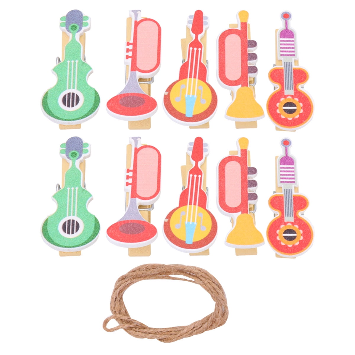 MOKKHNB Stationary Clips Assorted Color 50Pcs 1.7x0.6x0.4in Wooden Rope ...