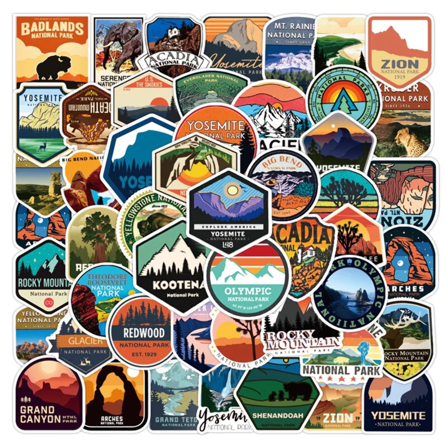 50pcs National Park Stickers - Walmart.com