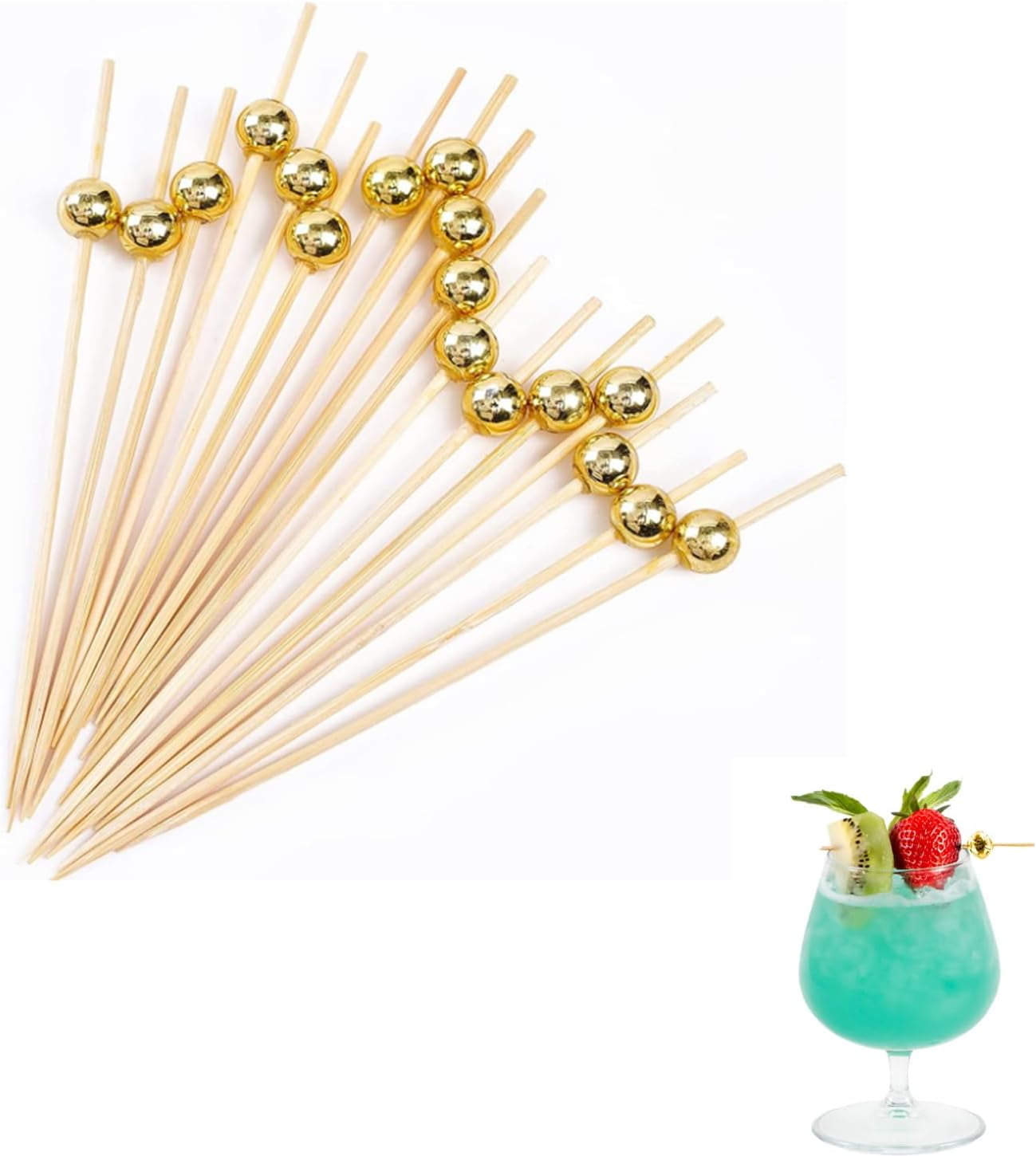 50pcs Natural Bamboo Knot Skewers,12cm Natural Bamboo Skewers Sticks ...