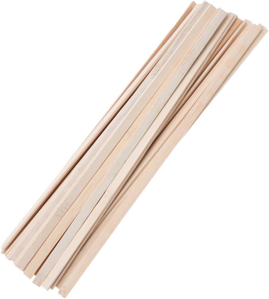 50pcs Natural Bamboo Sticks Long Wood Craft Sticks Bamboo Strips Bulk ...