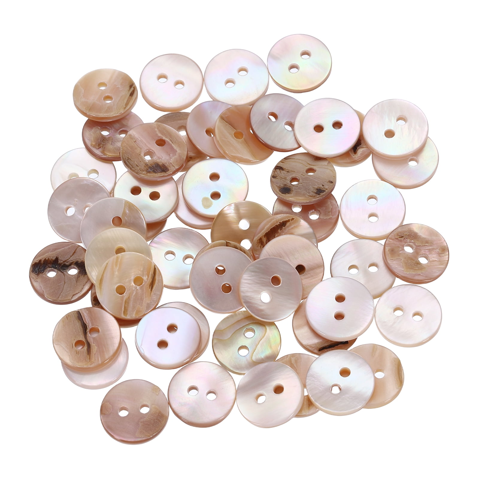 50pcs Natural Shell Buttons, 2 Hole Mother of Pearl Buttons 11.5mm ...