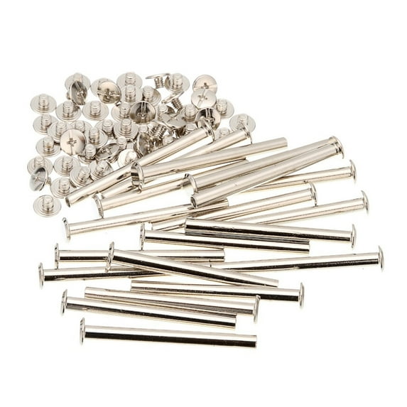 50pcs Nickel Plated Binding M5 Screws Nail Rivet Studs Photo Album ...