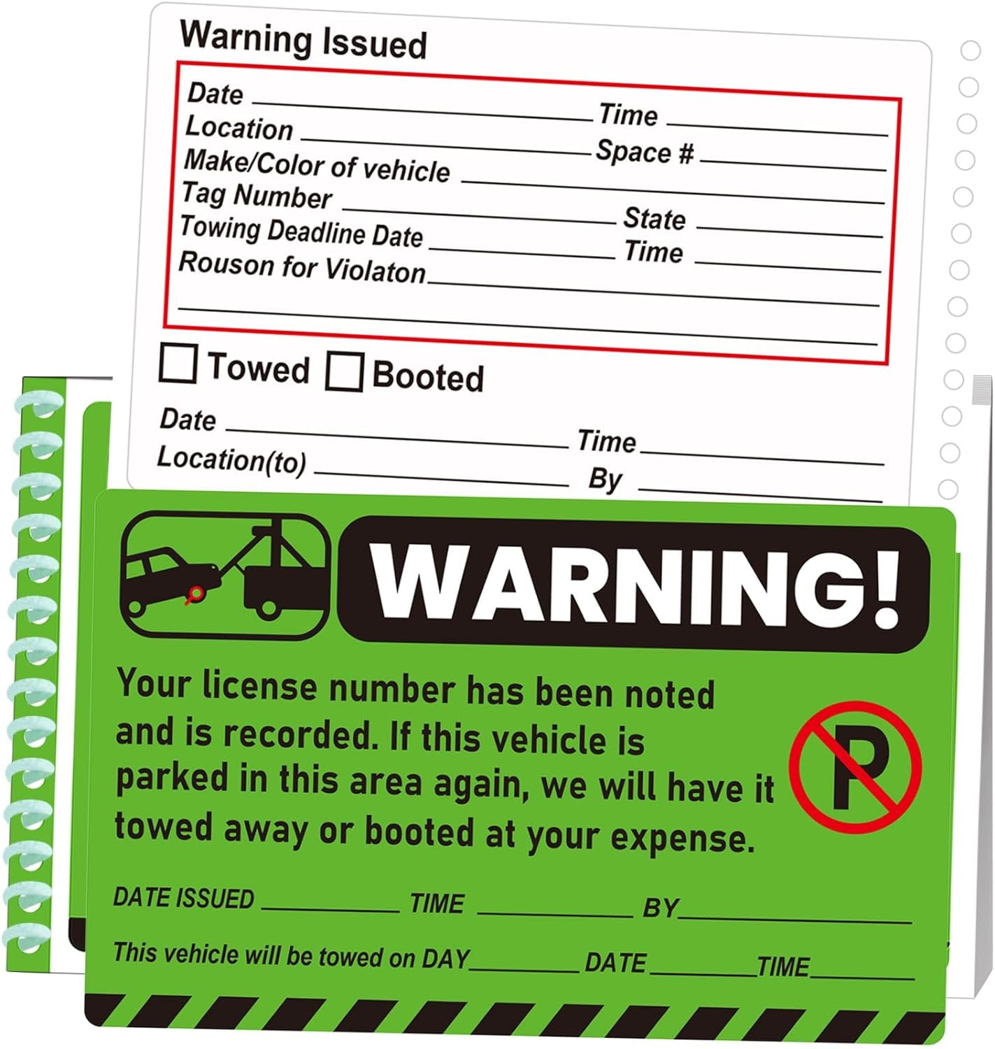 50pcs Notice Parking Violation Sticker Tow Warning You are Illegally ...