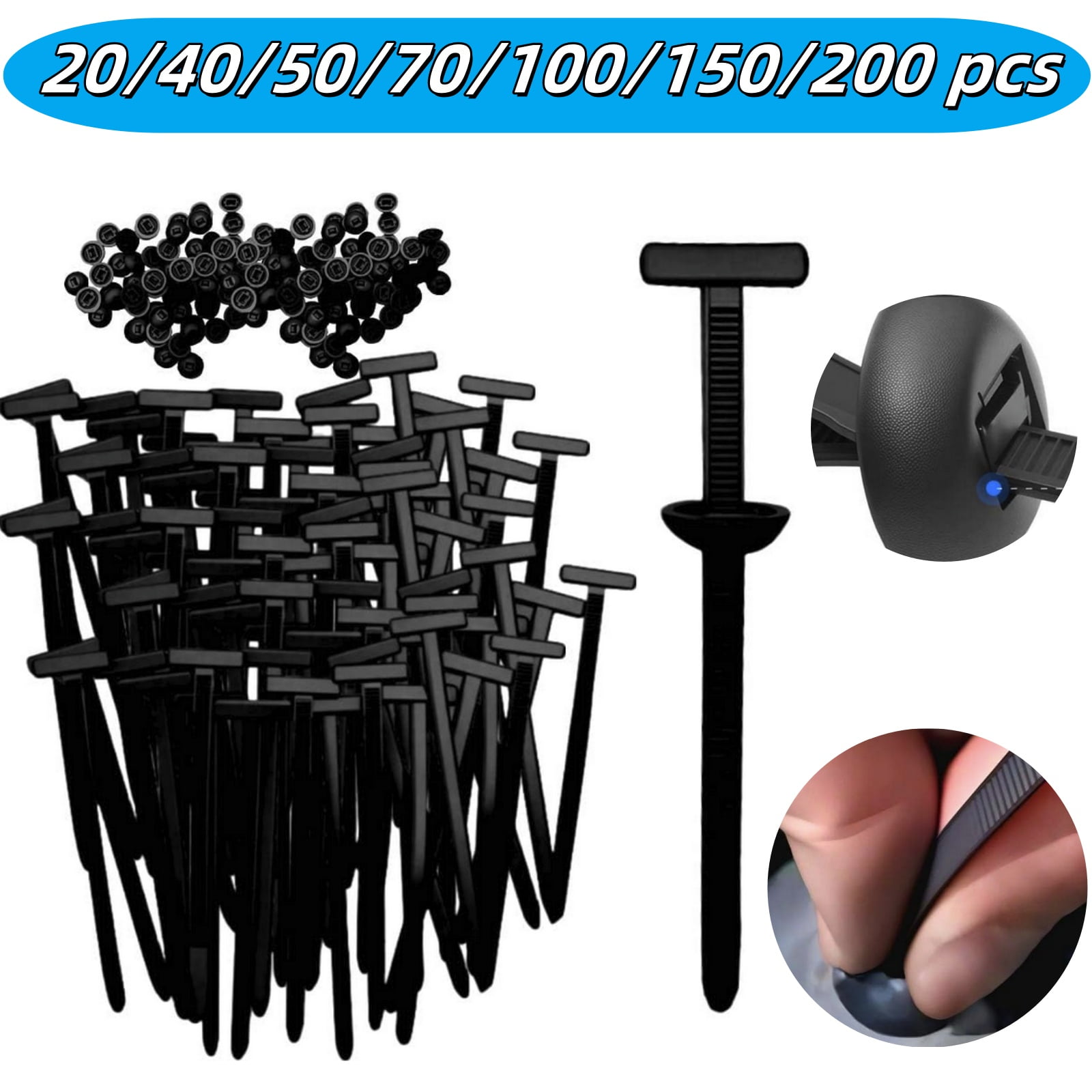 50pcs Nylon Universal Cable Tie Buckle, Heavy Duty Self-Locking Zip ...