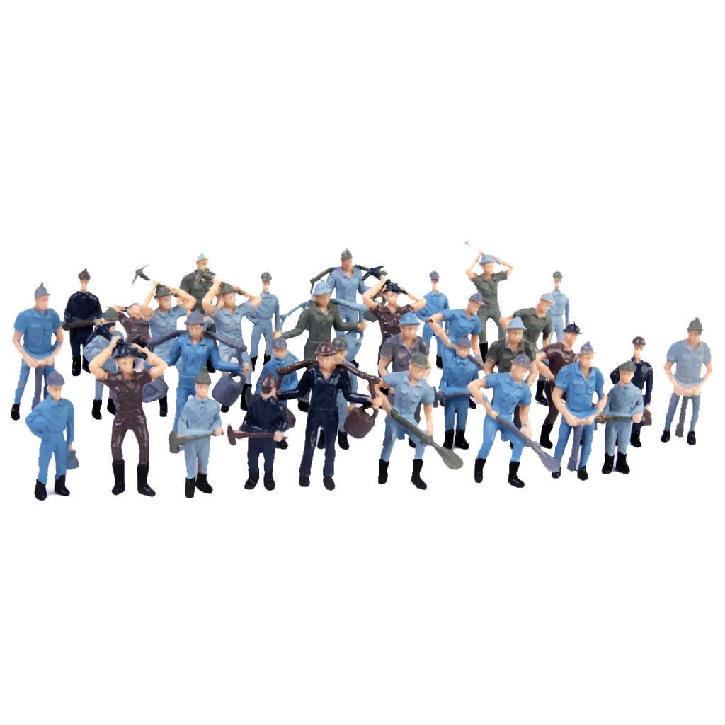 50pcs O Scale Painted Worker People Figures Model Train Railway Layout ...