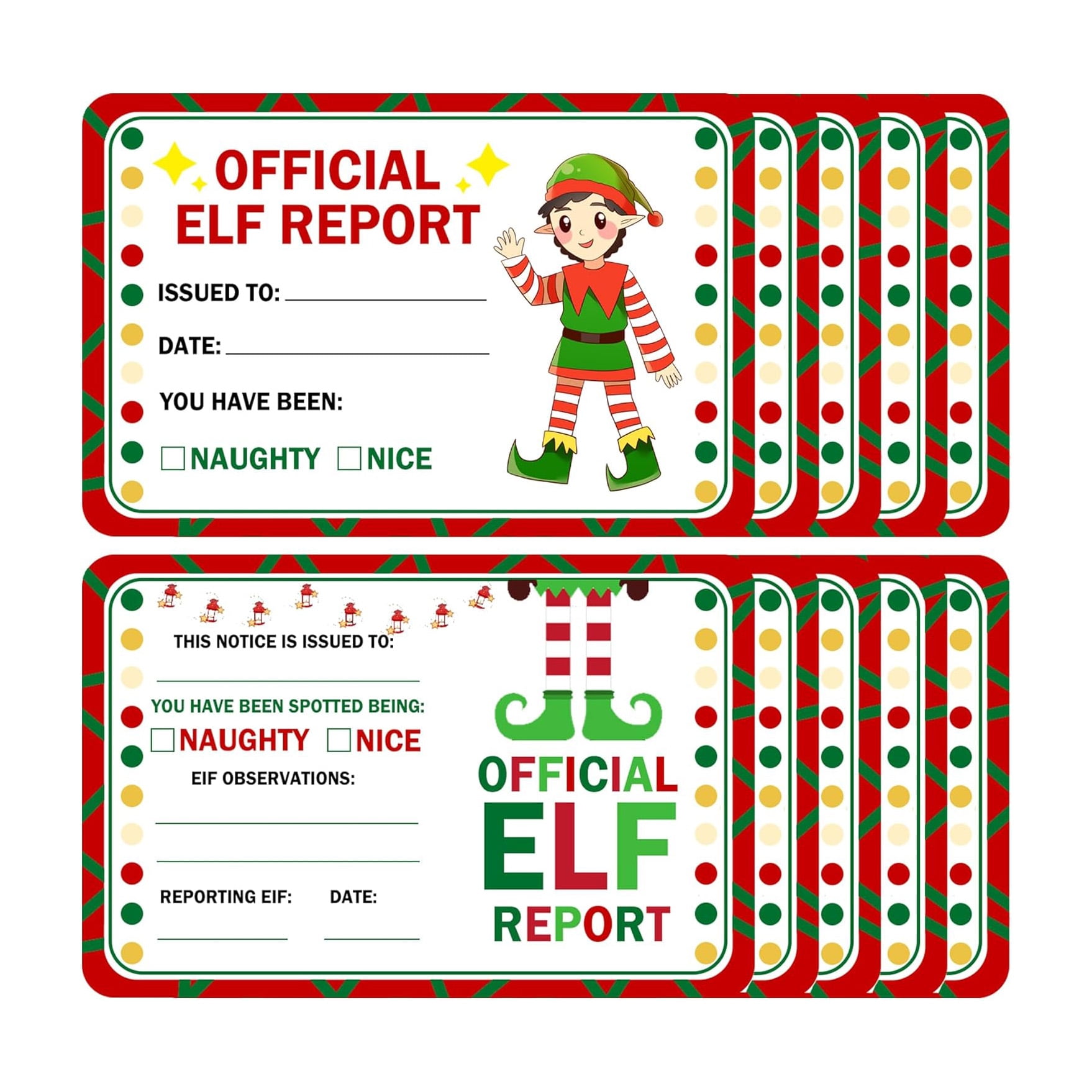 50pcs Official Elf Reports North Pole Elf Christmas Cards 4"x6" Elf ...