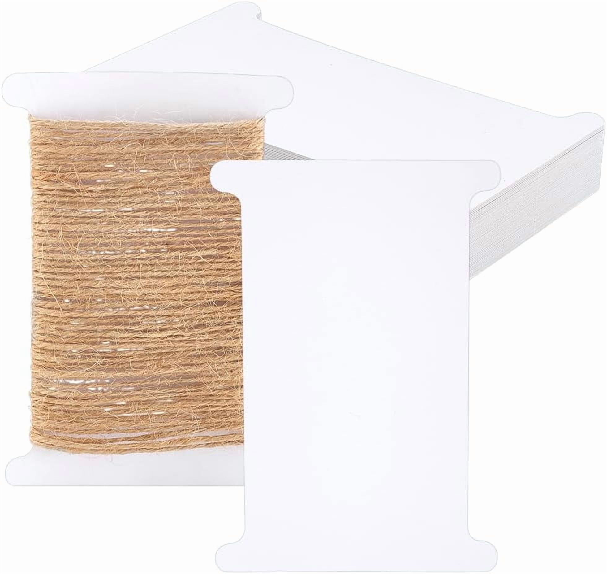 50pcs Paper Bobbins White Flat Spool Bobbin Floss Bobbins String Bobbin ...