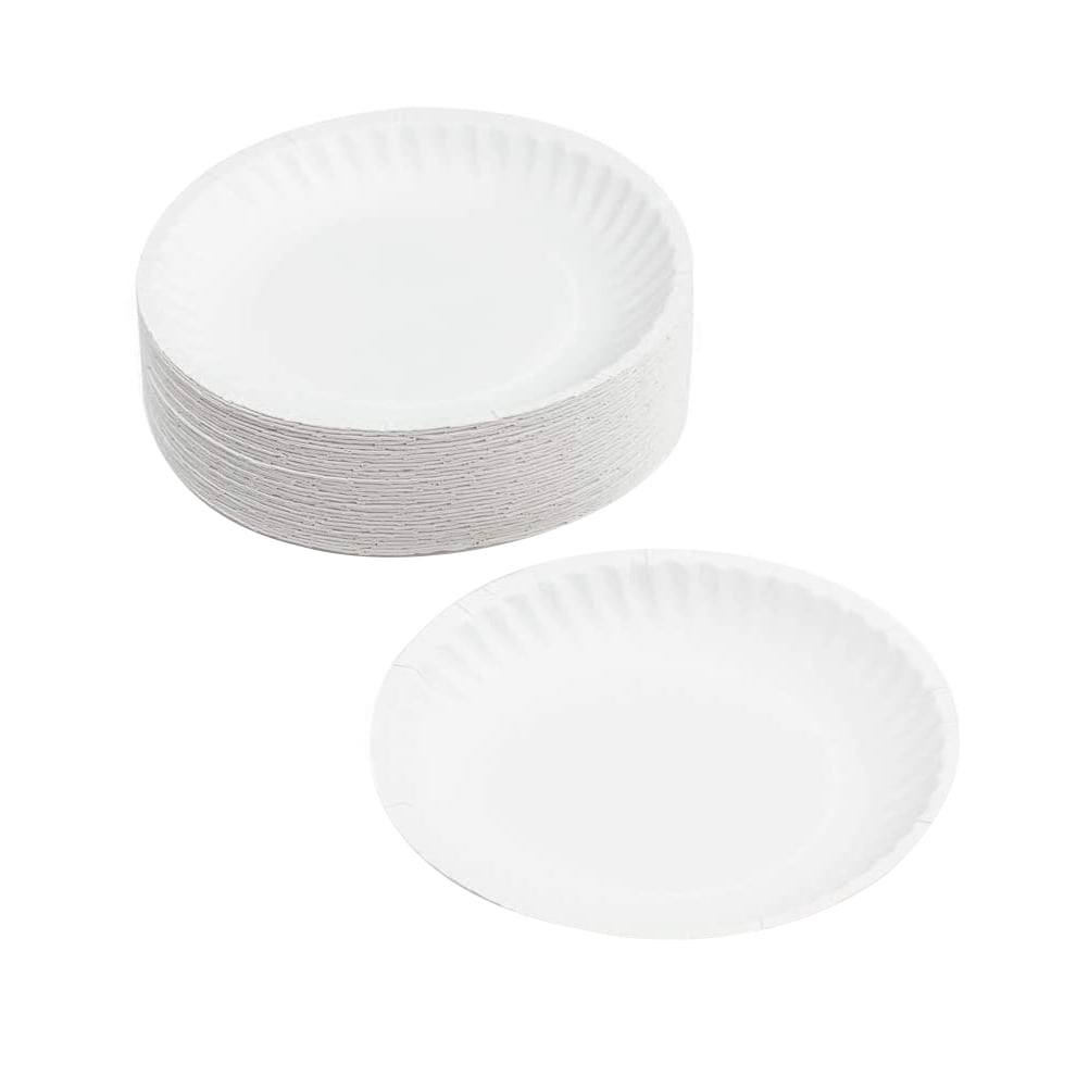 50pcs Paper Disposable Plates Children Painting Plates Portable White ...