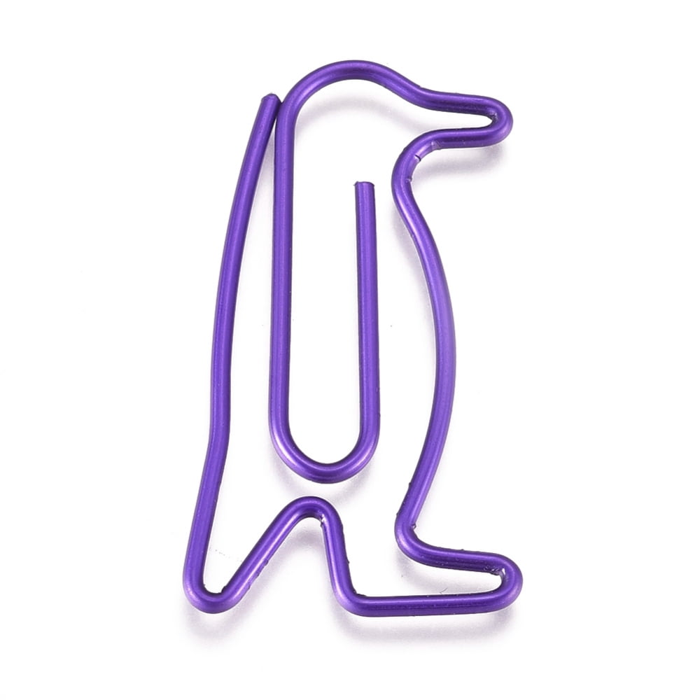 50pcs Penguin Shape Iron Paperclips Cute Paper Clips Funny Bookmark ...