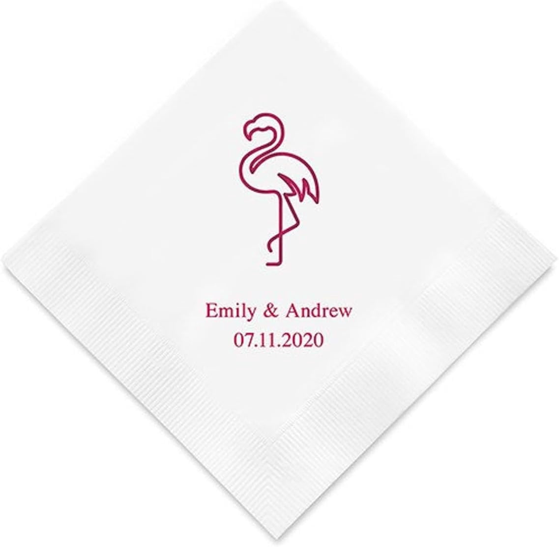 50pcs Personalized Wedding Flamingo napkins，Custom name Tropical Beach ...
