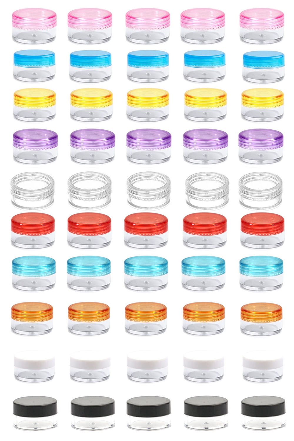 50pcs Pieces 3g Empty Clear Plastic Sample Containers with Lids ...