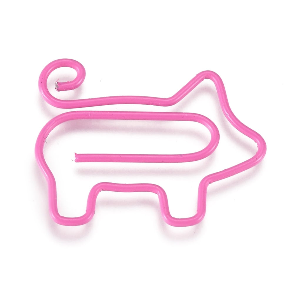 50pcs Pig Shape Iron Paperclips Cute Paper Clips Funny Bookmark Marking ...