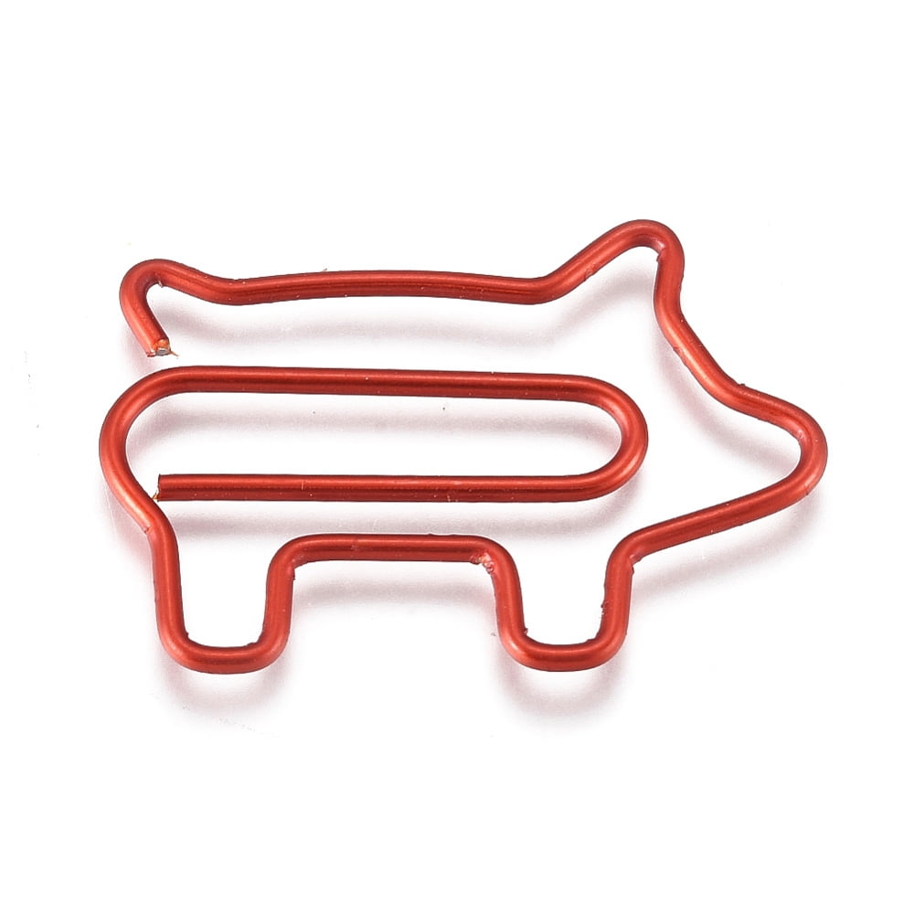 50pcs Pig Shape Iron Paperclips Cute Paper Clips Funny Bookmark Marking ...