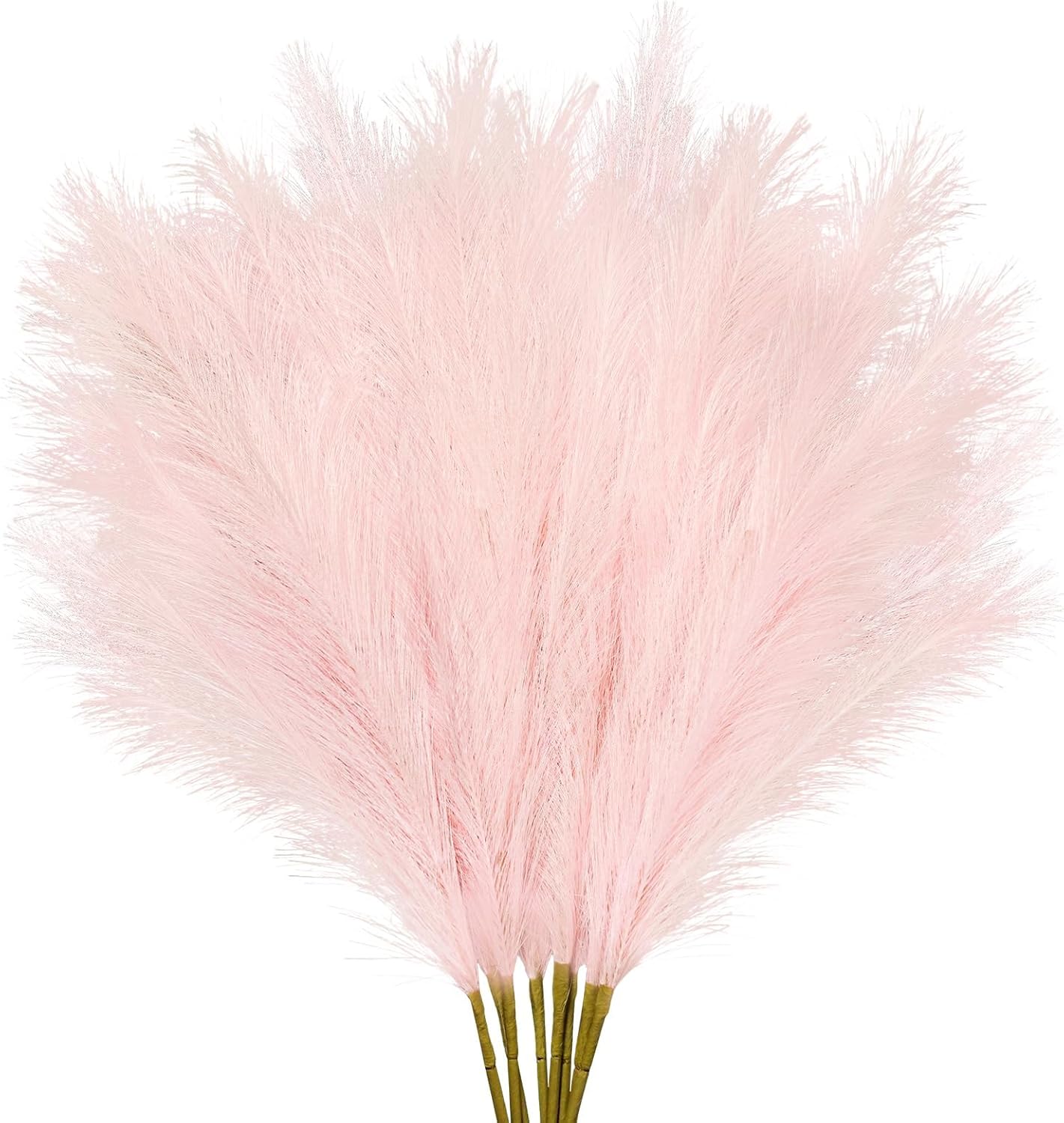 50pcs Pink Faux Pampas Grass Decor, 21.6" Short Artificial Pompous ...
