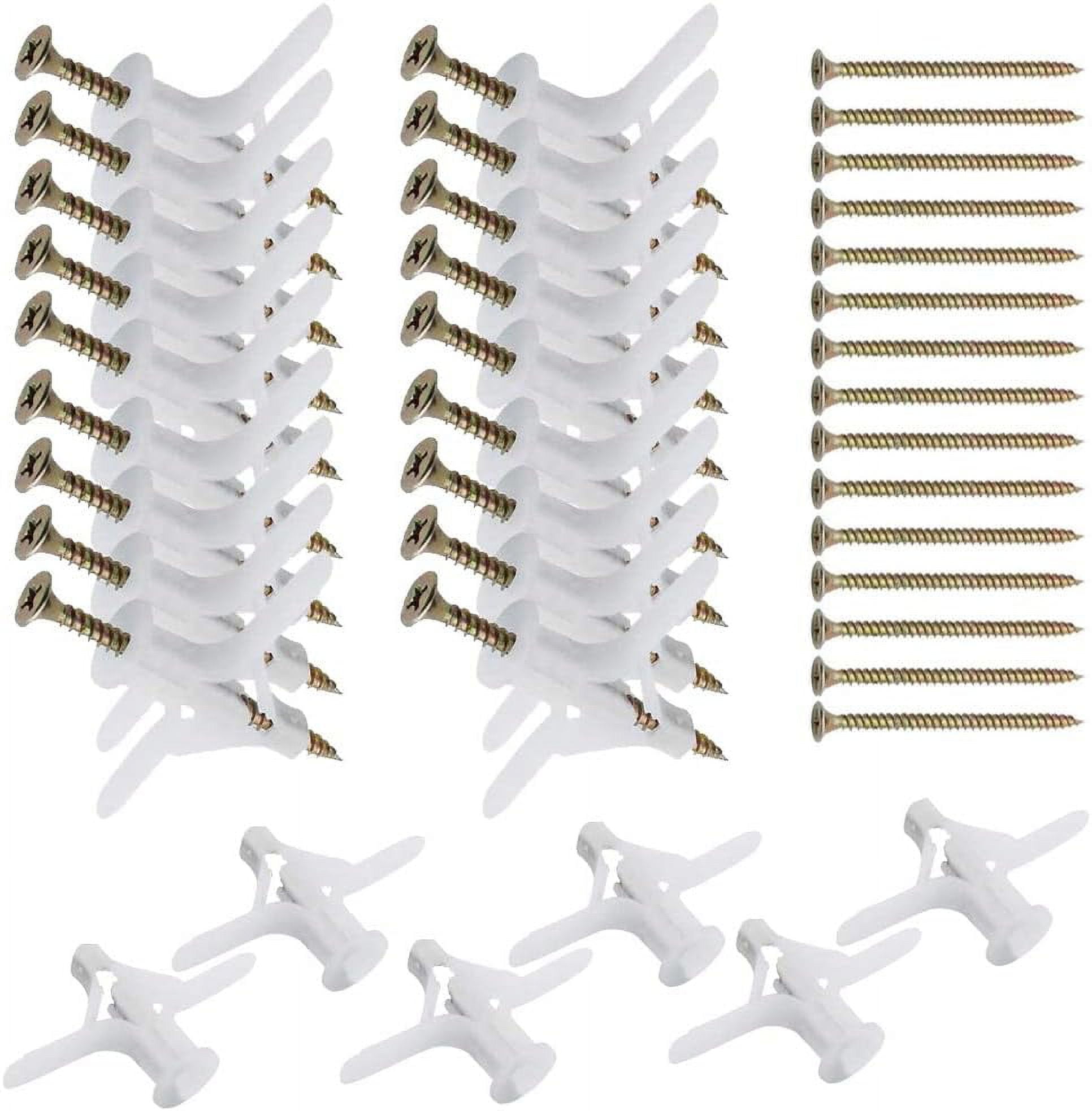 50pcs Plasterboard Dowels Plastic Universal Dowel with M3.5 Screws ...