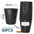 50pcs Plastic Black Seedling Nursery Pots Seed Starting Grow Bag Flower ...