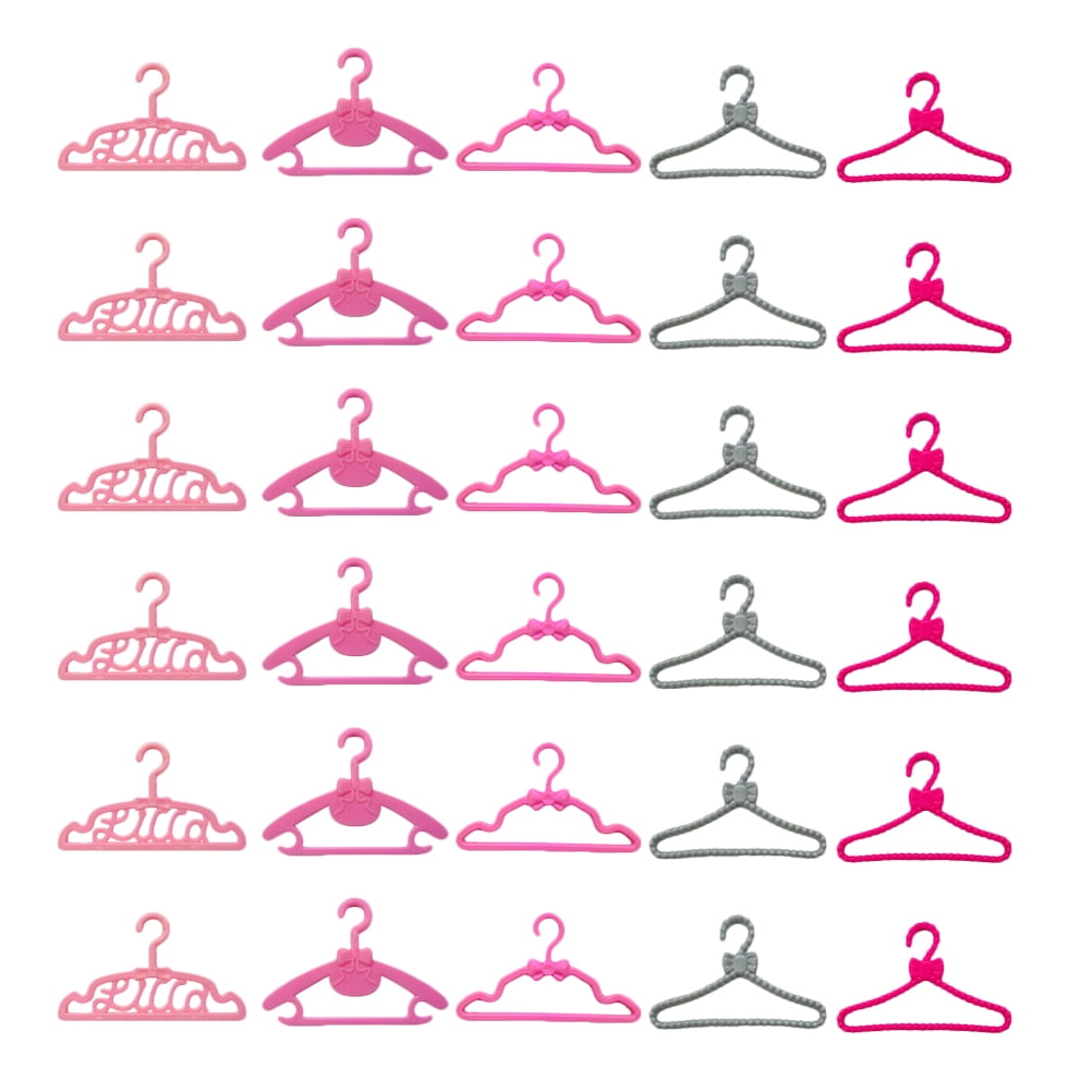50pcs Plastic Doll Clothes Hangers Durable Clothes Hanger Mini Doll ...