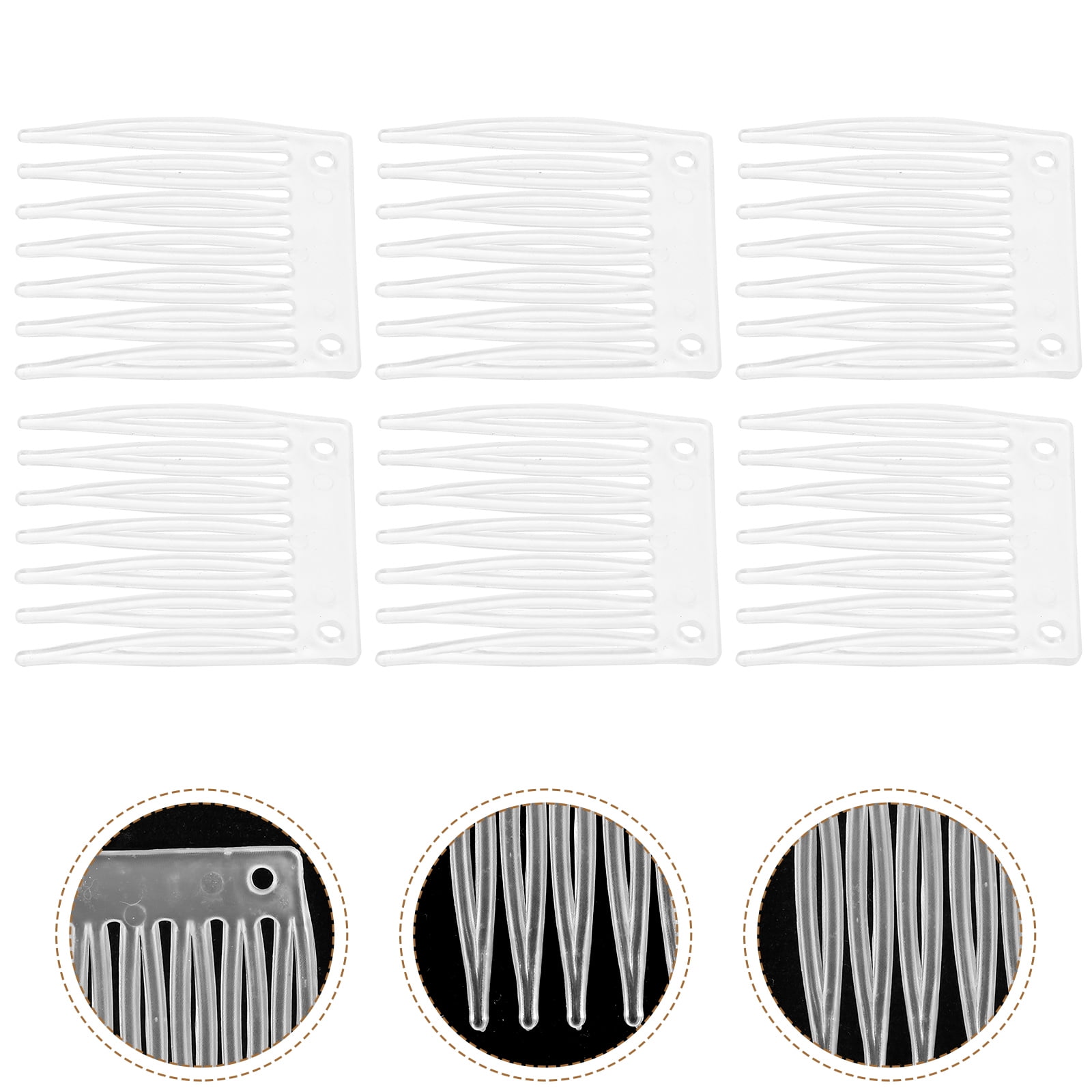 50pcs Plastic Fork Wig Accessories Clips Combs Caps Set - Walmart.com