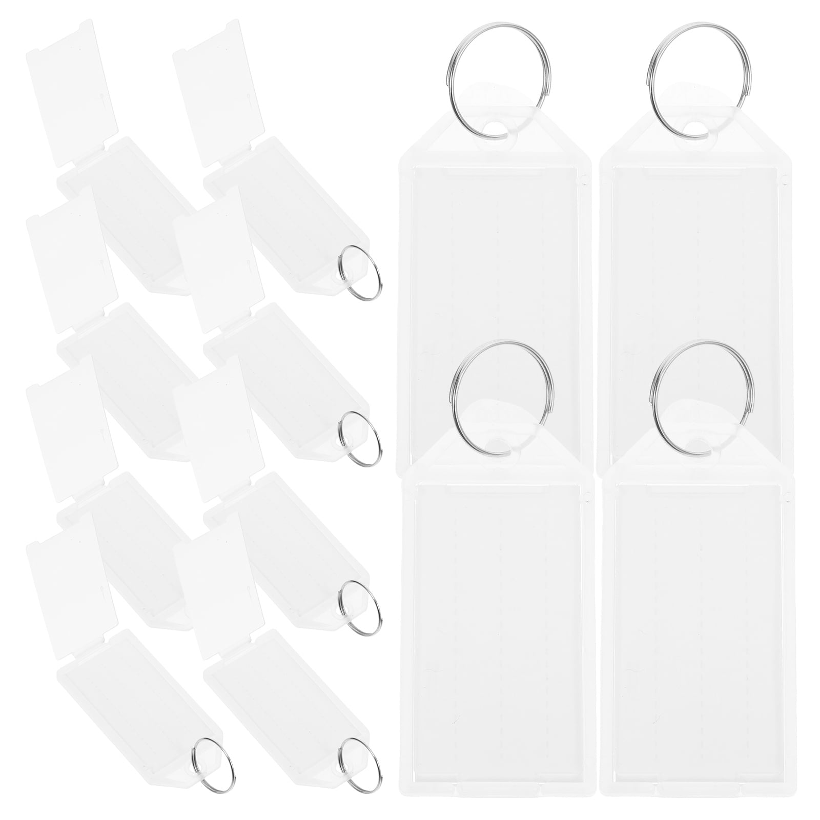 50pcs Plastic Key Tags With Blank Labels Key Chain Tags With ...
