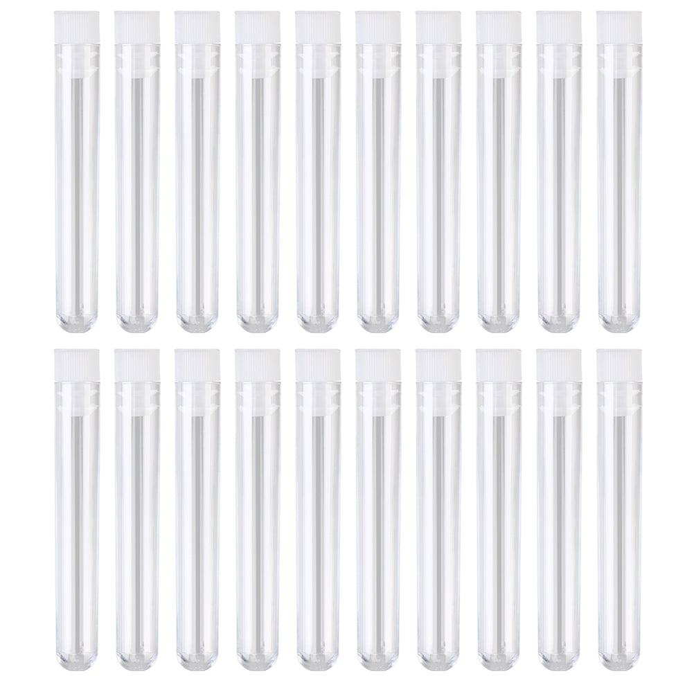 50pcs Plastic Sample Test Tubes Tubes with Caps Plastic Clear Test Tube ...