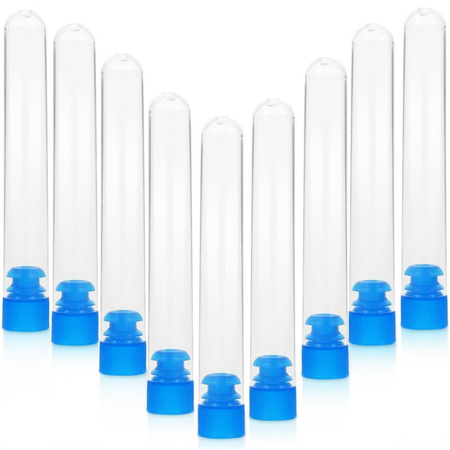 50pcs Plastic Sample Test Tubes Tubes with Caps Plastic Clear Test Tube ...