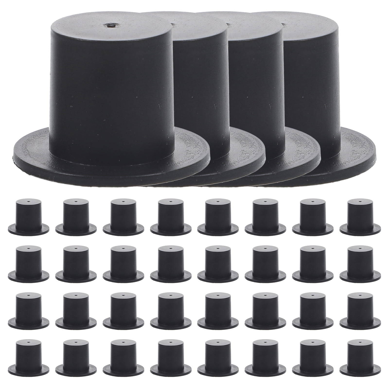 50pcs Plastic Top Hats Black Handcraft Mini Top Hat for Snowman ...