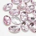 50pcs Pointed Back Glass Rhinestone Cabochons Back Plated Faceted Oval ...