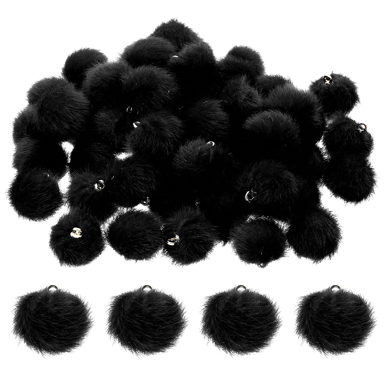 50pcs Pom Poms Charm, Pom Pom Charm Craft Pom Poms Pendants Balls Small ...
