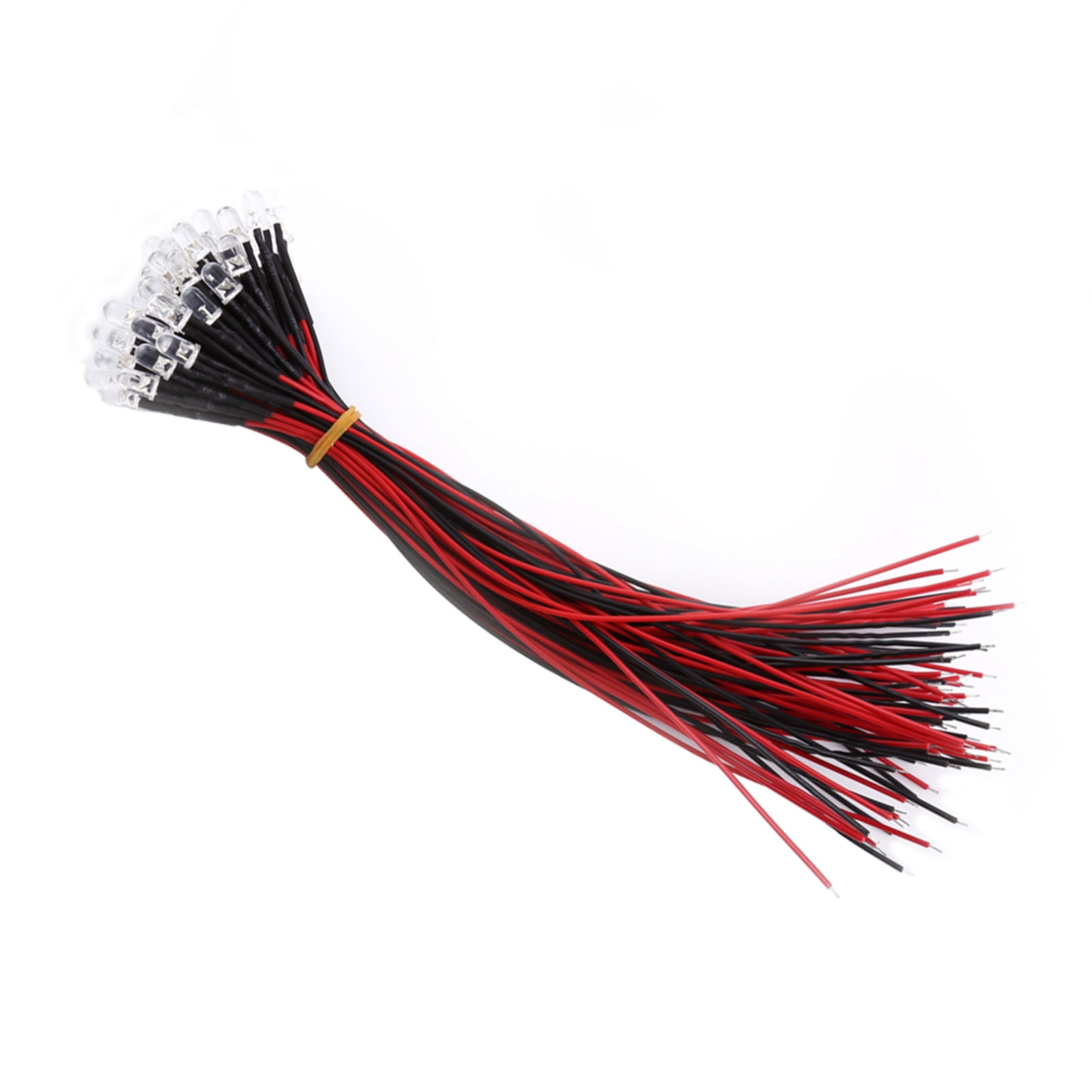 50pcs Pre-Wired DC 9-12V LED Diodes, 3/5/10mm Water Clear Lights in ...